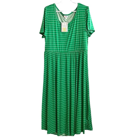 LuLaRoe | Dresses | Lularoe Nwt Riley Women Size 3xl Green Wwhite ...